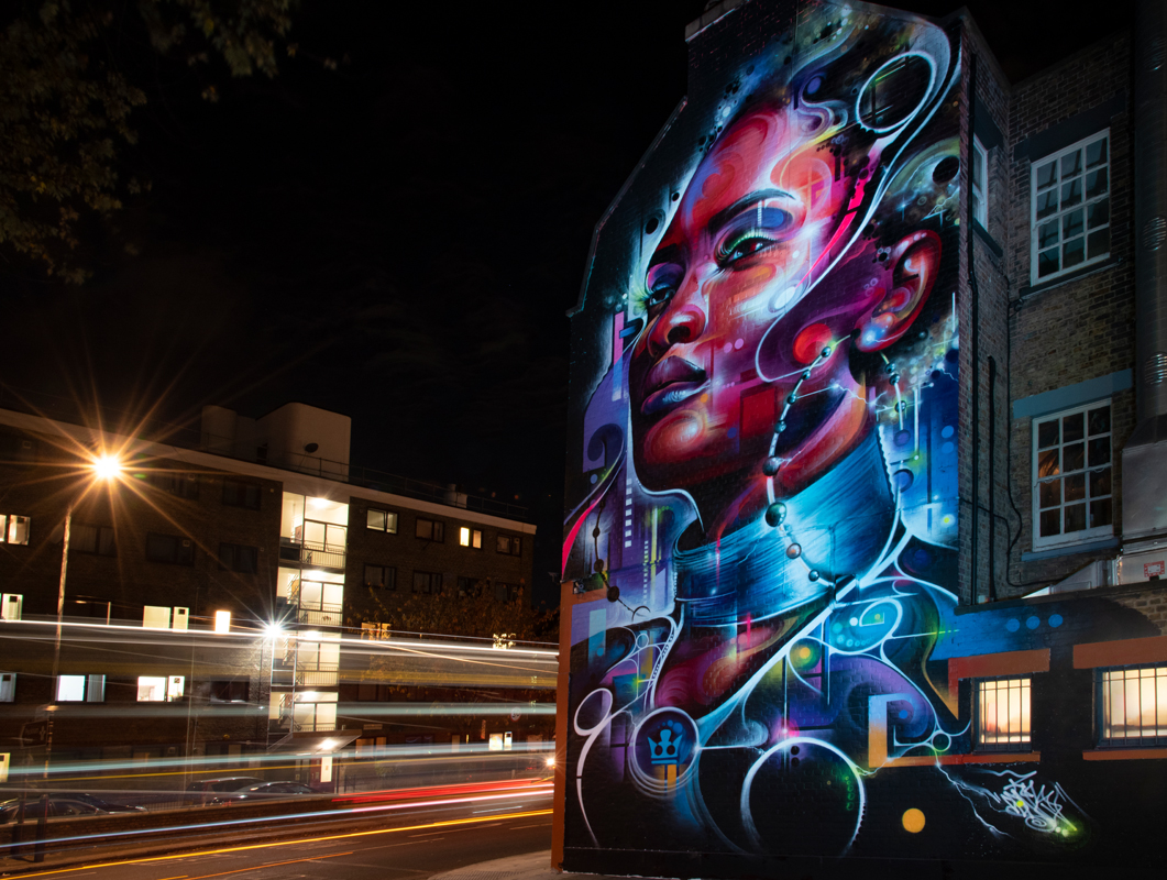 Lit up MR.CENZ Mural in South London » MOLOTOW™ Blog